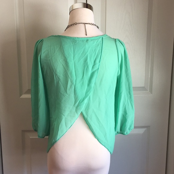 Tops | Tiffany Blue Open Back Blouse | Poshmark